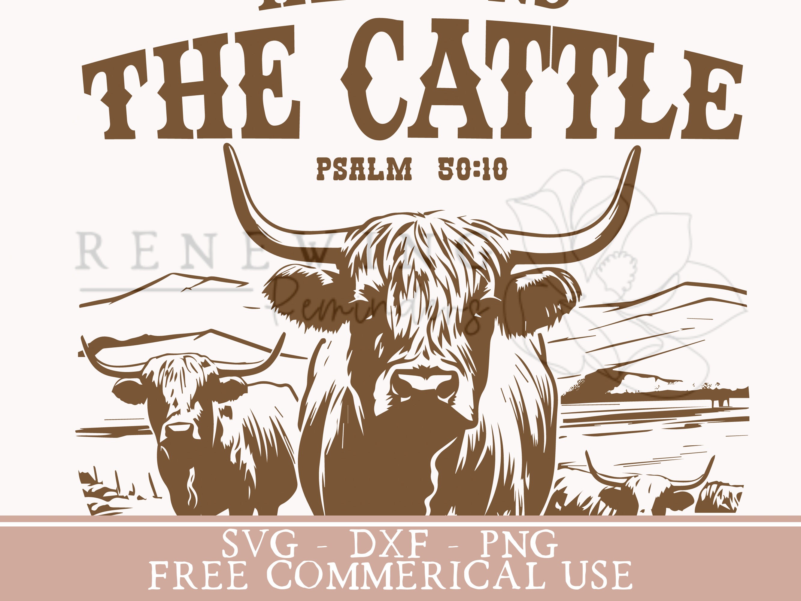 Christian Cattle Png Svg Christian Western Png for Shirt Highland Cow ...
