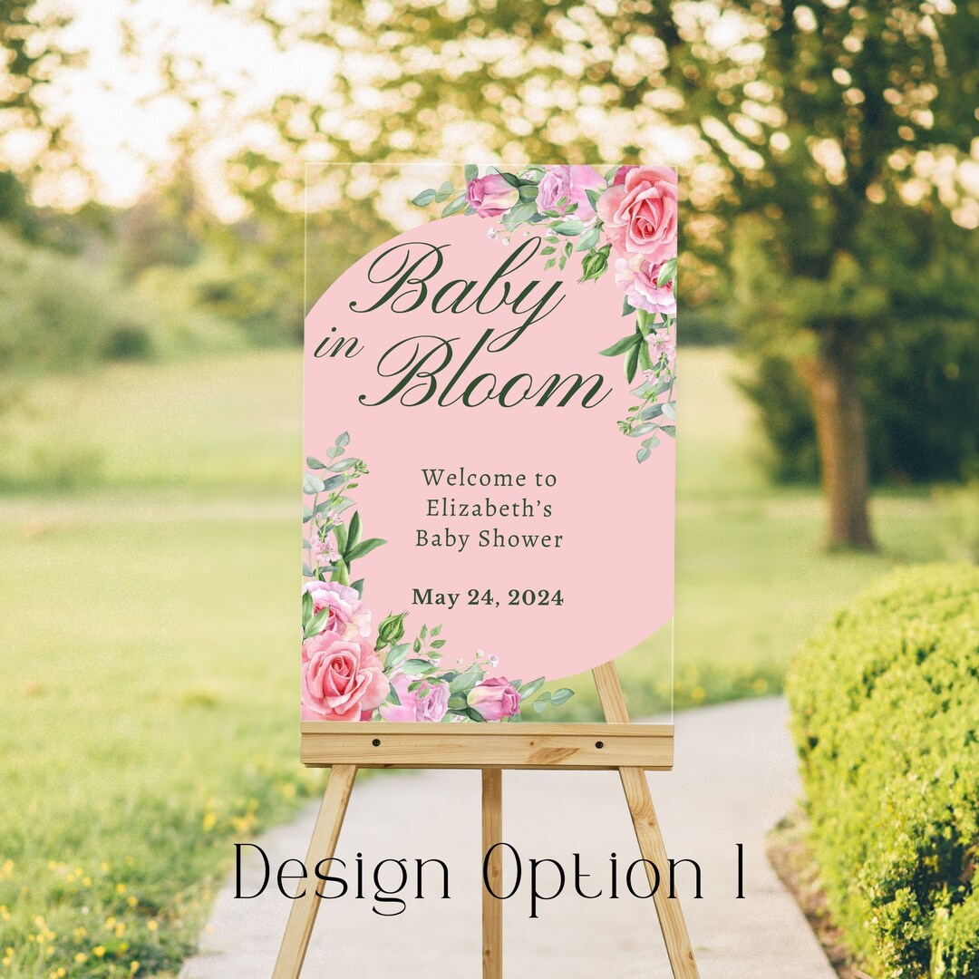 Baby in Bloom Welcome Sign Acrylic, Acrylic Baby in Bloom Sign, Baby in ...