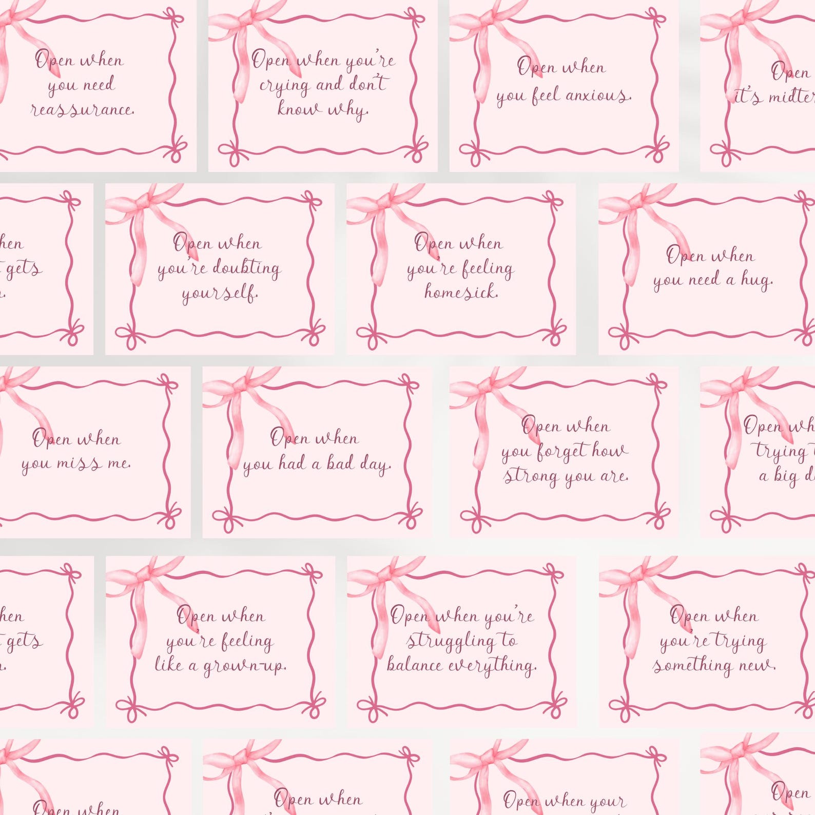 Open When Letters for Her, Printable Envelopes, Long Distance Gifts ...