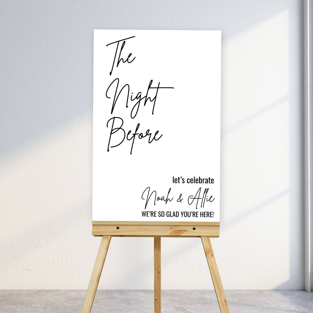 The Night Before Wedding Sign Acrylic, Custom Acrylic Sign Rehearsal ...