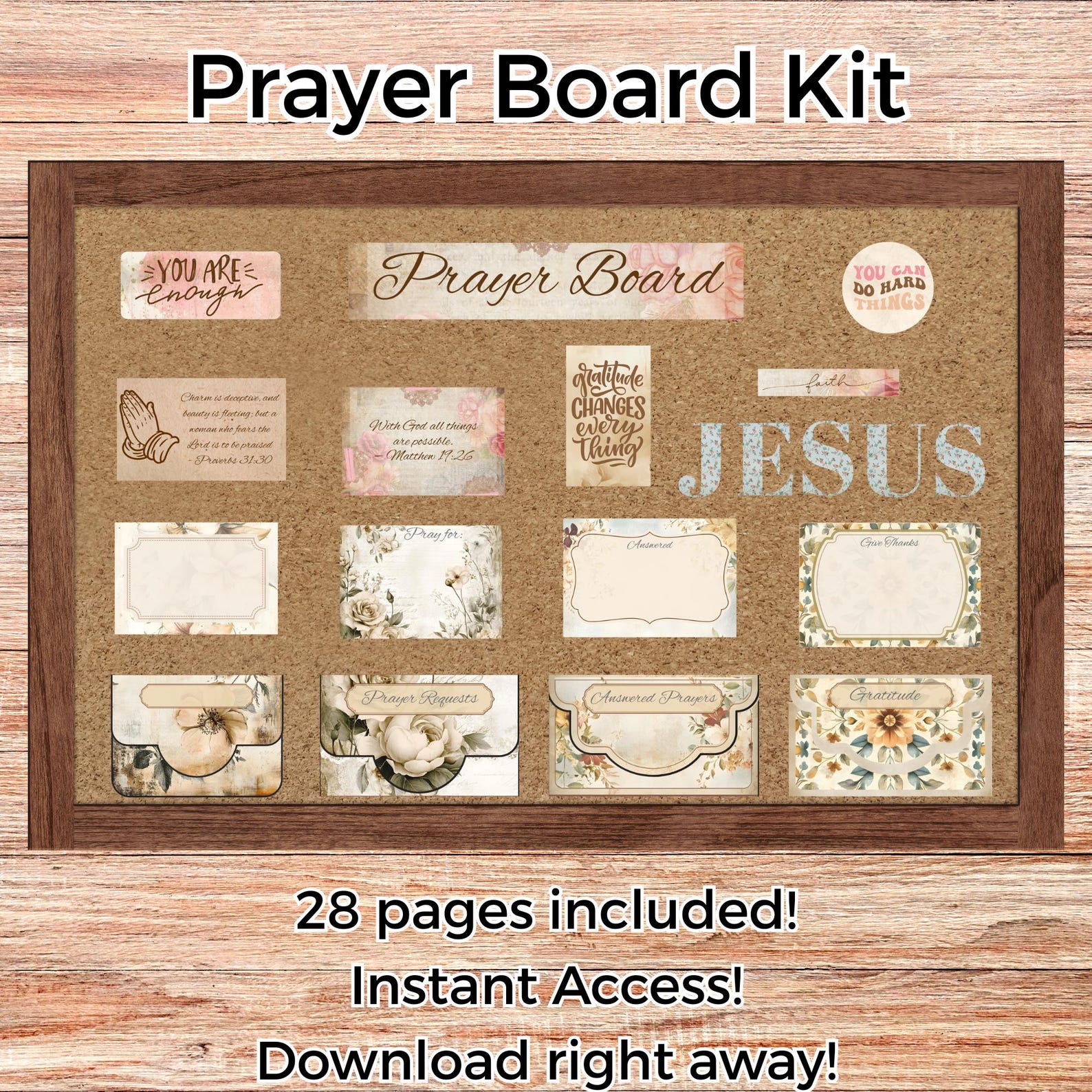 Prayer Board Kit Boho, Answered Prayer Board, Prayer Request Bulletin ...