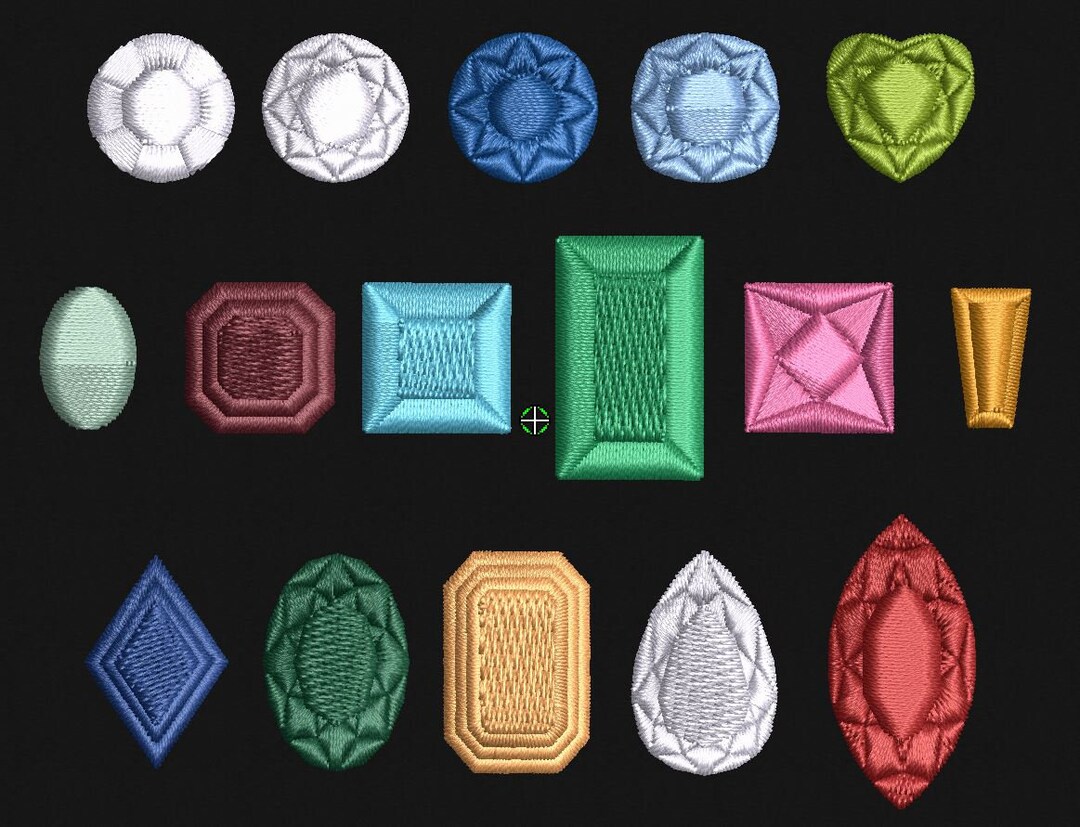 16 Different Gem Stones 3D Jewellery Diamond Embroidery Designs, 4 ...