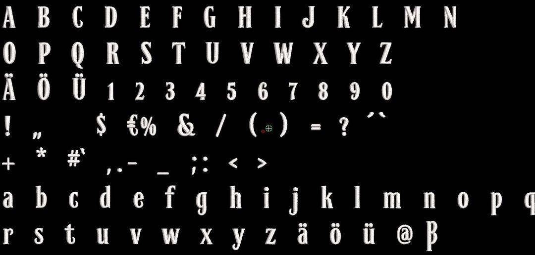 Classic Serif Whiskey ESA Font 12 - 40 Mm for Wilcom, Hatch, Janome5 ...