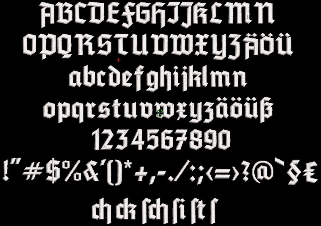 Tannenberg Embroidery Alphabet, Antique German Style, 25 Mm High ...