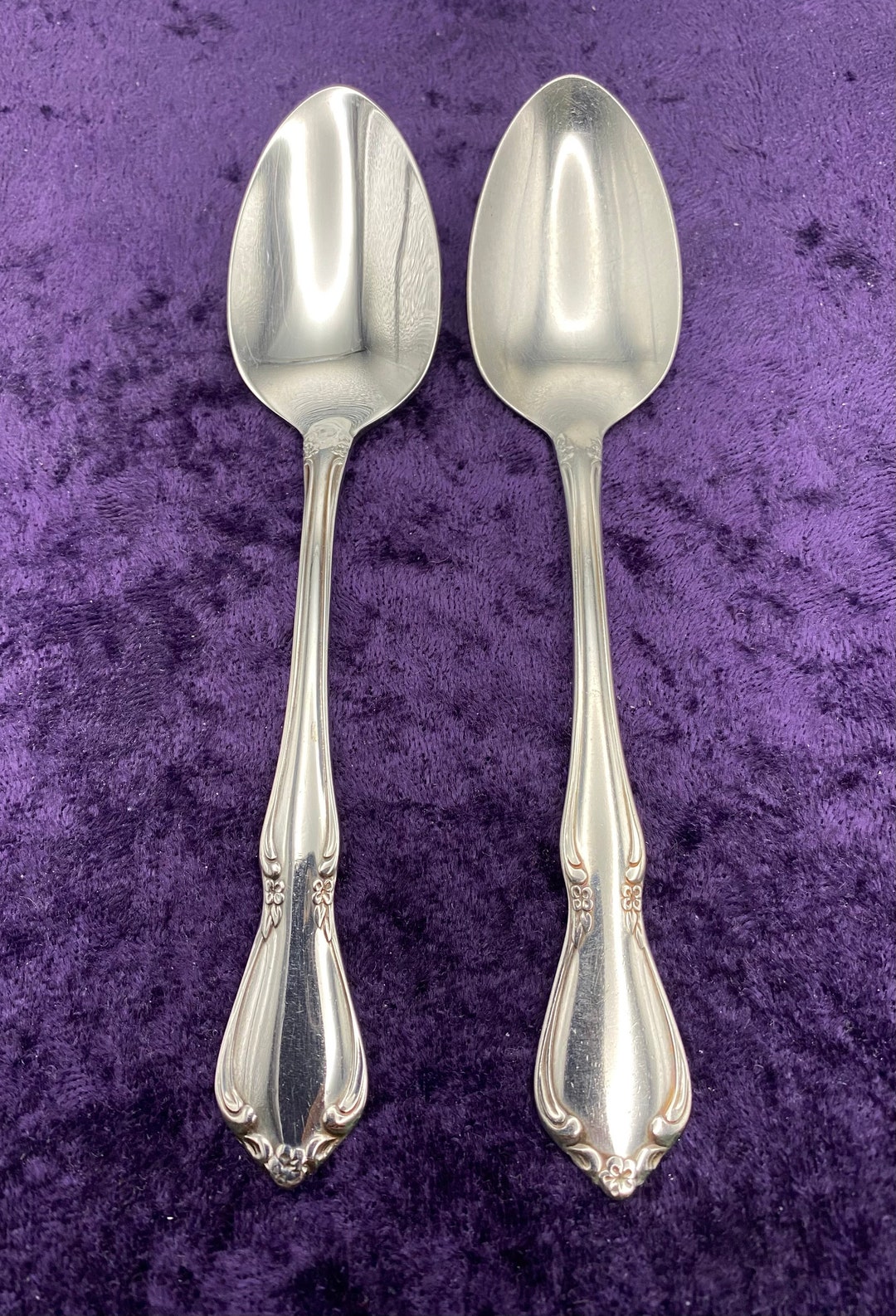 CHATEAU Oneidacraft Deluxe Stainless Vintage Glossy Flatware - 2 Teaspoons - Etsy