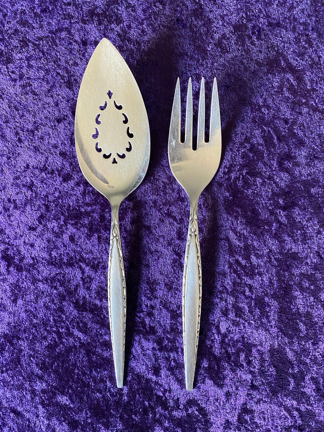 VENETIA Oneida Community Vintage Stainless Flatware - 2 Serving Pieces ...