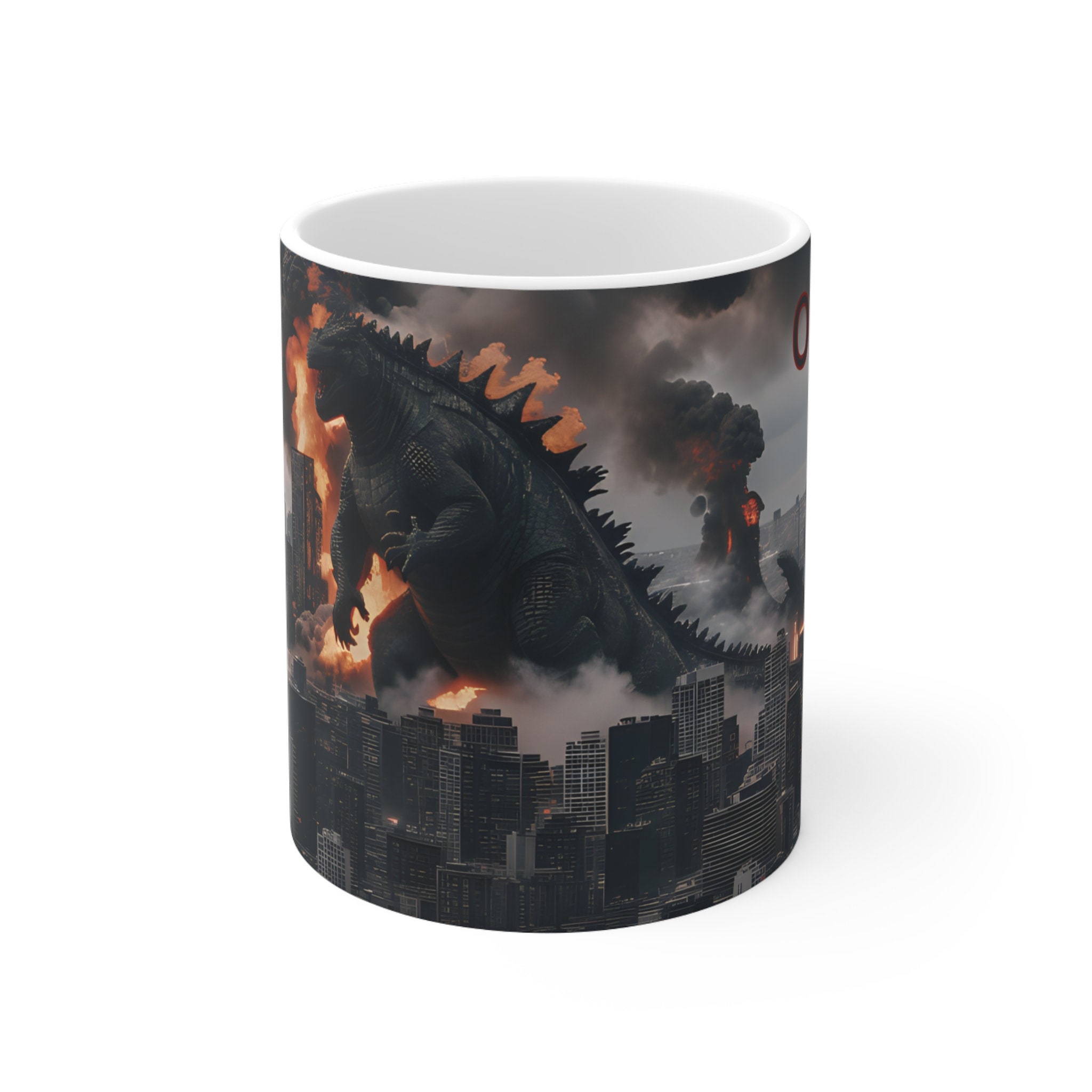 Monstrous Godzilla Ceramic Mug AI Mug 11 Oz Oliver Name - Etsy