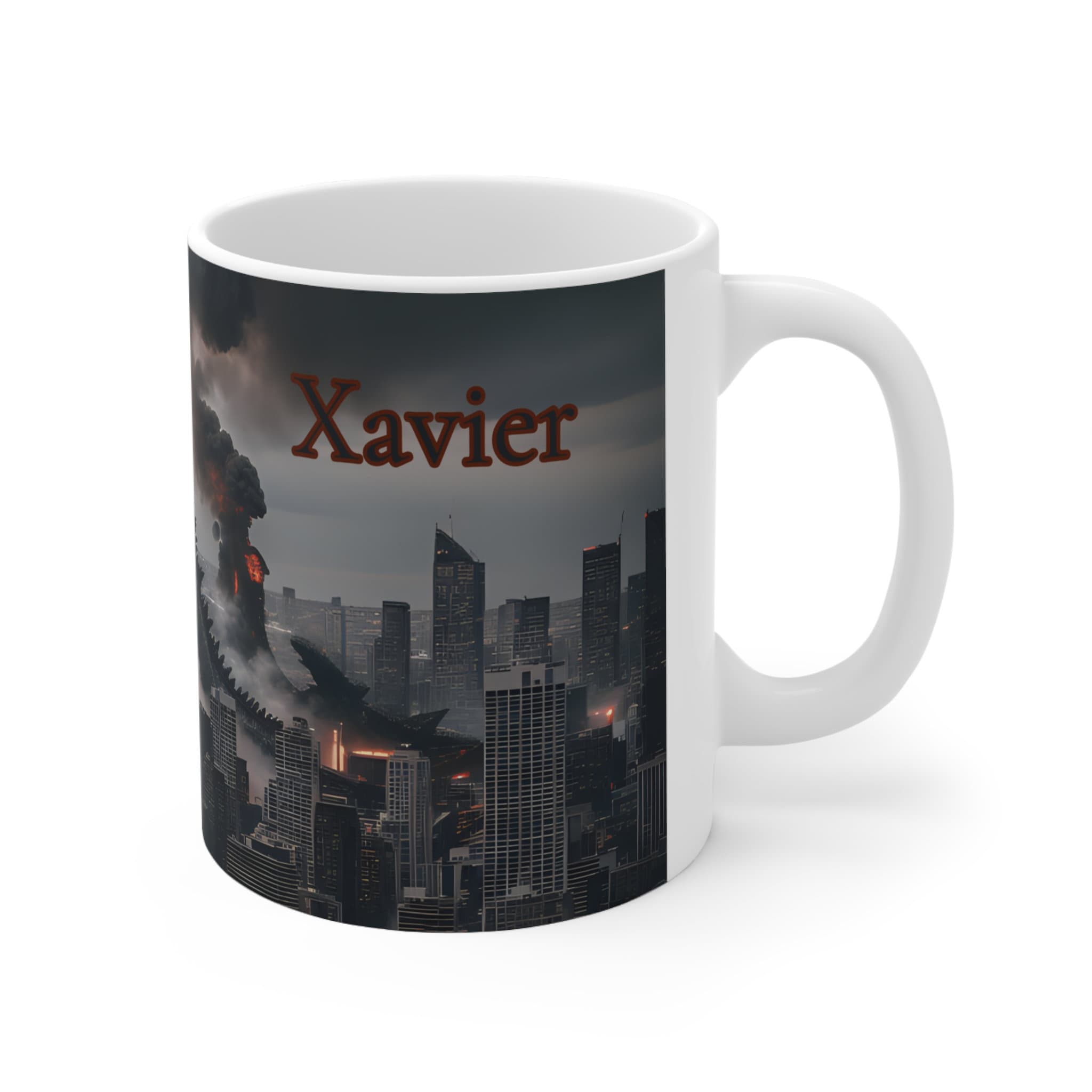 Monstrous Godzilla Ceramic Mug - Personalization Mug - 11 Oz - Xavier ...