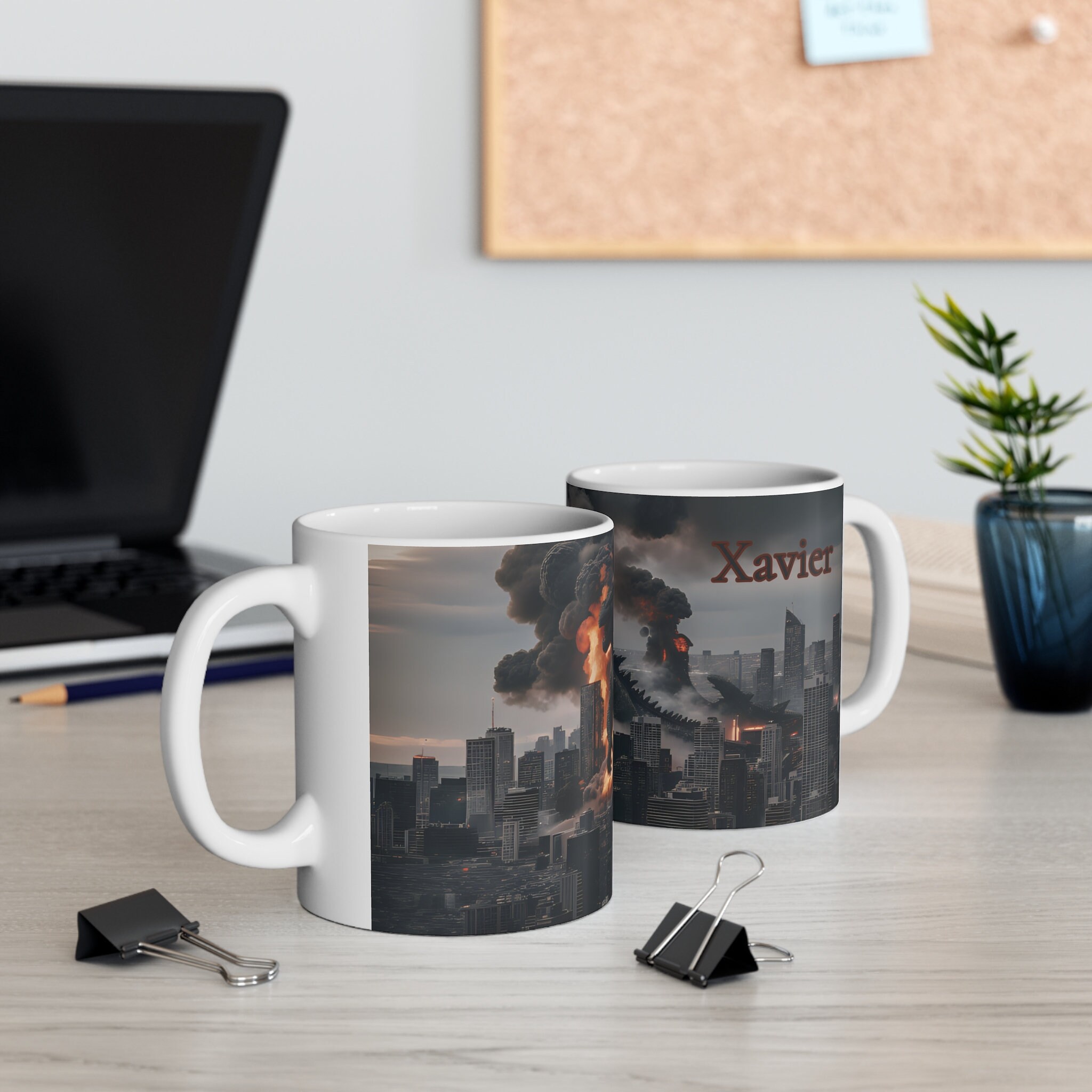 Monstrous Godzilla Ceramic Mug - Personalization Mug - 11 Oz - Xavier ...