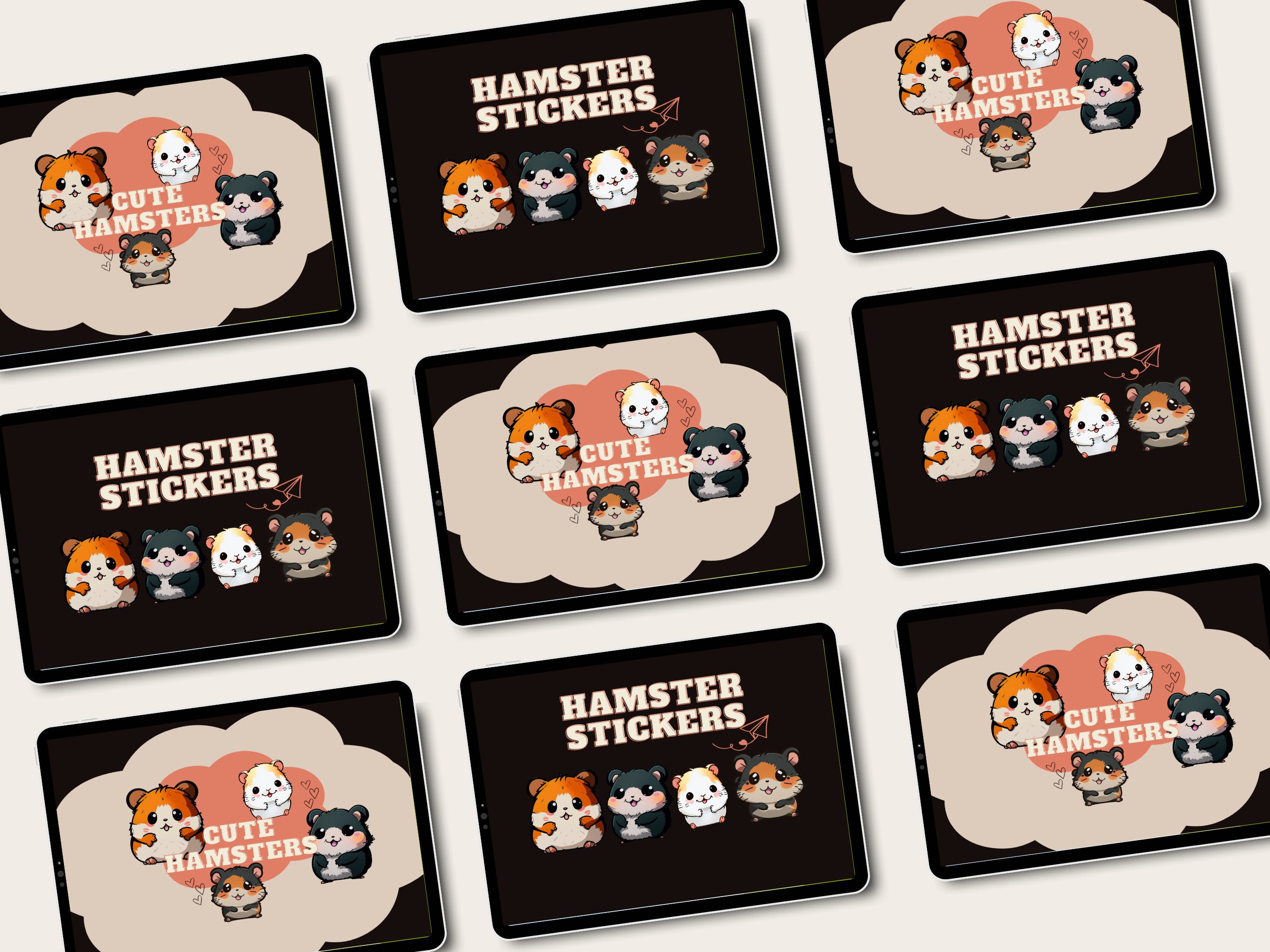 Cute Hamsters Pack Digital Stickers | Goodnotes Stickers | Work | House ...