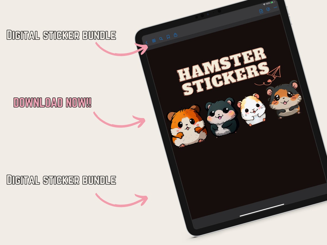 Cute Hamsters Pack Digital Stickers | Goodnotes Stickers | Work | House ...