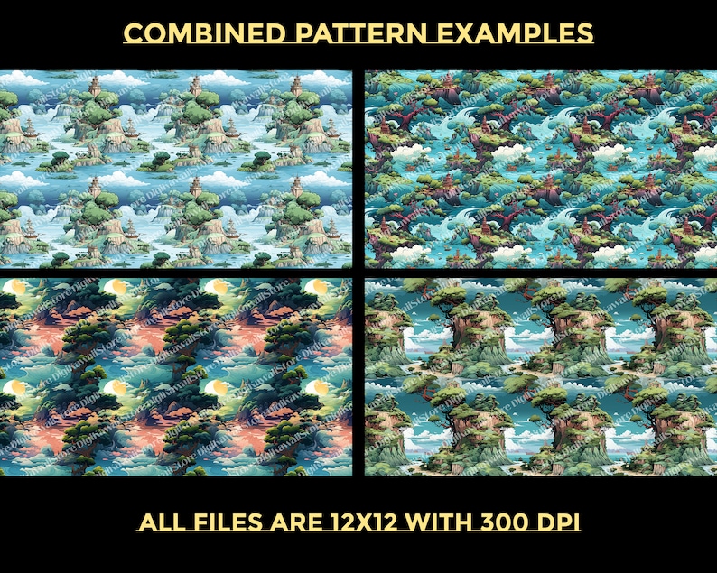 12 One Piece Aesthetic Themed Digital Papers, Seamless Commercial Use ...