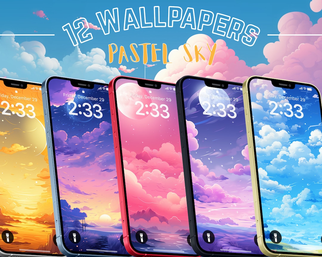 12 Pastel Wallpapers, Sky iPhone Wallpaper, Smartphone Wallpaper Set ...