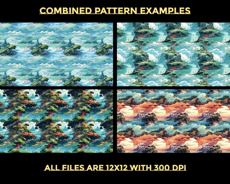 12 One Piece Aesthetic Themed Digital Papers, Seamless Commercial Use ...