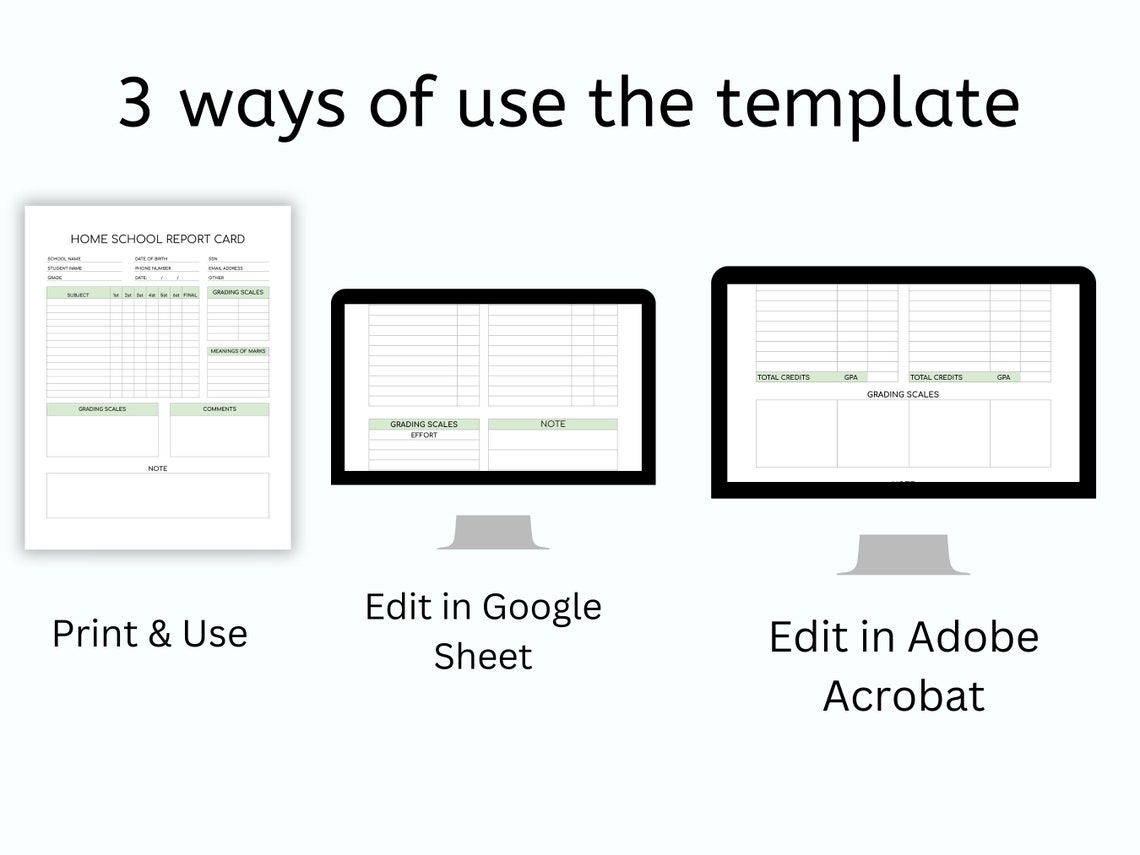 Homeschool Report Card Printable, Homeschool Planner 2024-2025, School ...