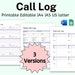 Printable Daily Call Log, Communication Log, Call Back Tracker, Missed ...