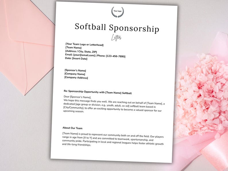 Softball Sponsorship Letter Template, Sponsorship Proposal, Sponsorship ...