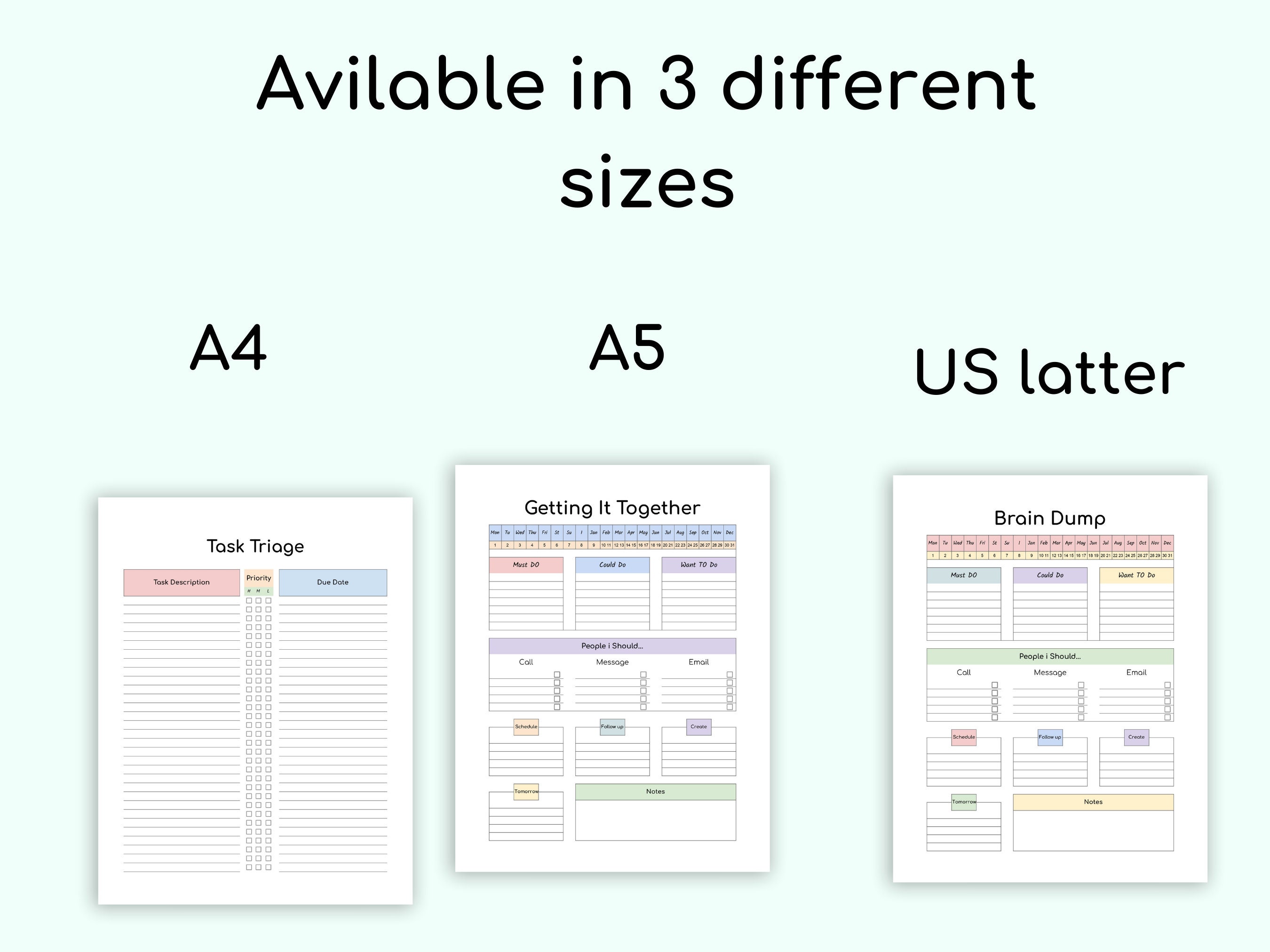 Editable to Do Brain Dump Planner, ADHD Daily Weekly Goals Planner, To ...