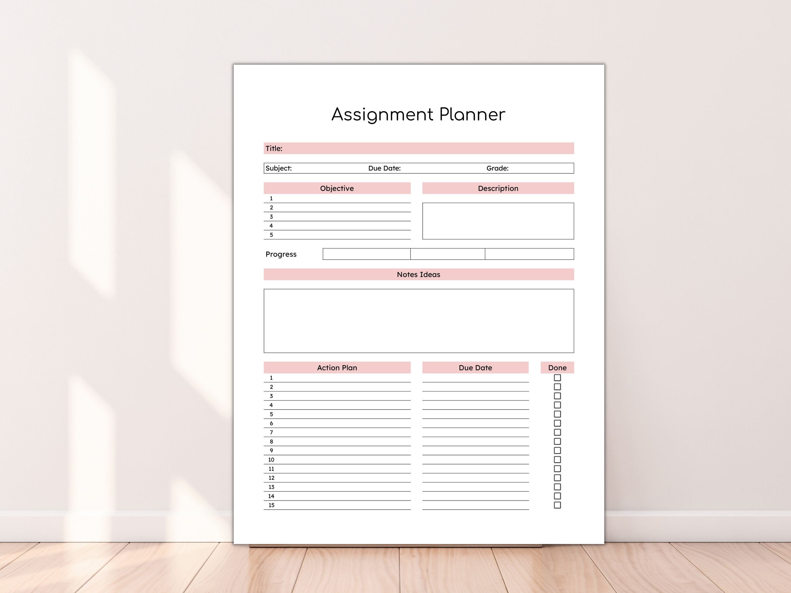 EDITABLE Assignment Tracker, ADHD Student Assignment Planner Printable ...