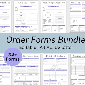 Small Business Order Forms Template Bundle, Crafters Business Order ...