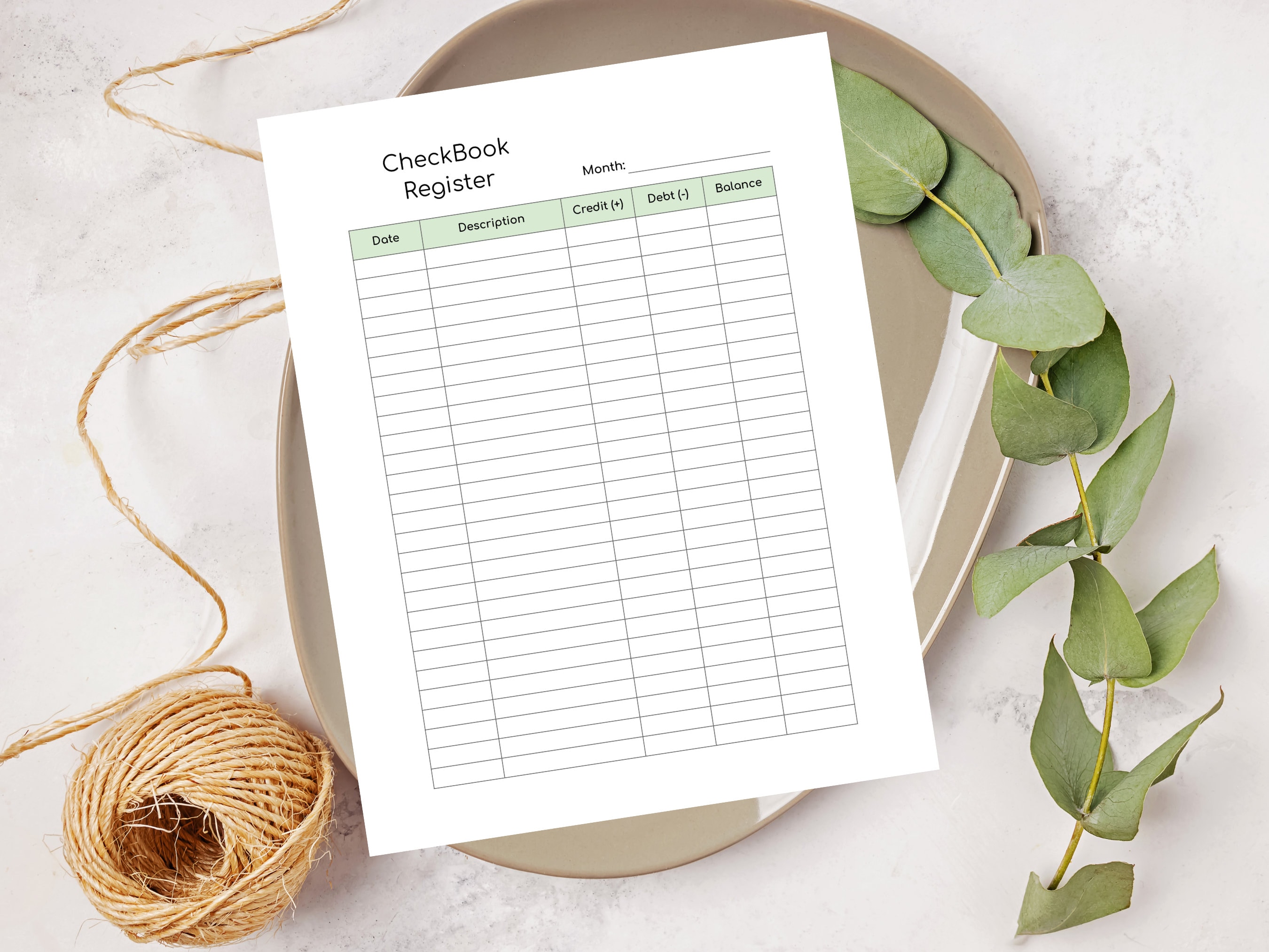 Checkbook Register Printable, Transaction Register, Check Register ...