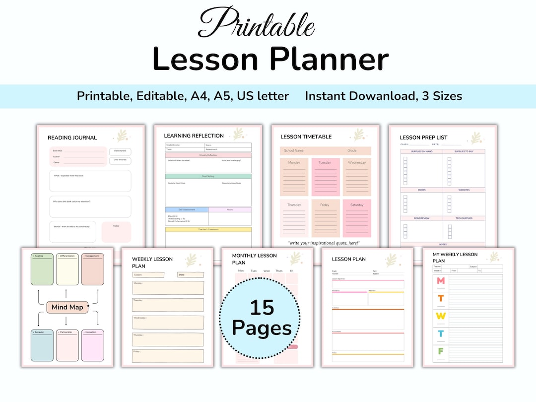 Editable Weekly Lesson Plan Template, Daily Teacher Lesson Plan ...