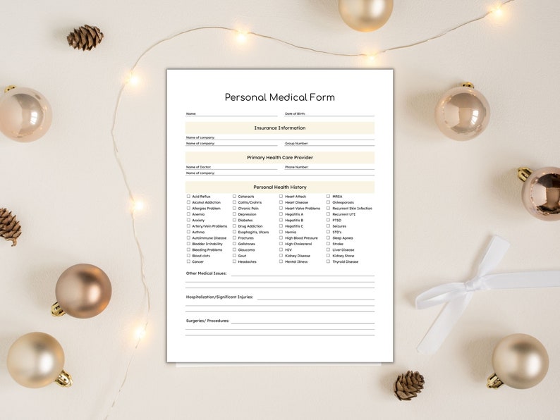 Medical History Form, Medical Log, Medical Forms Printable, Medical ...