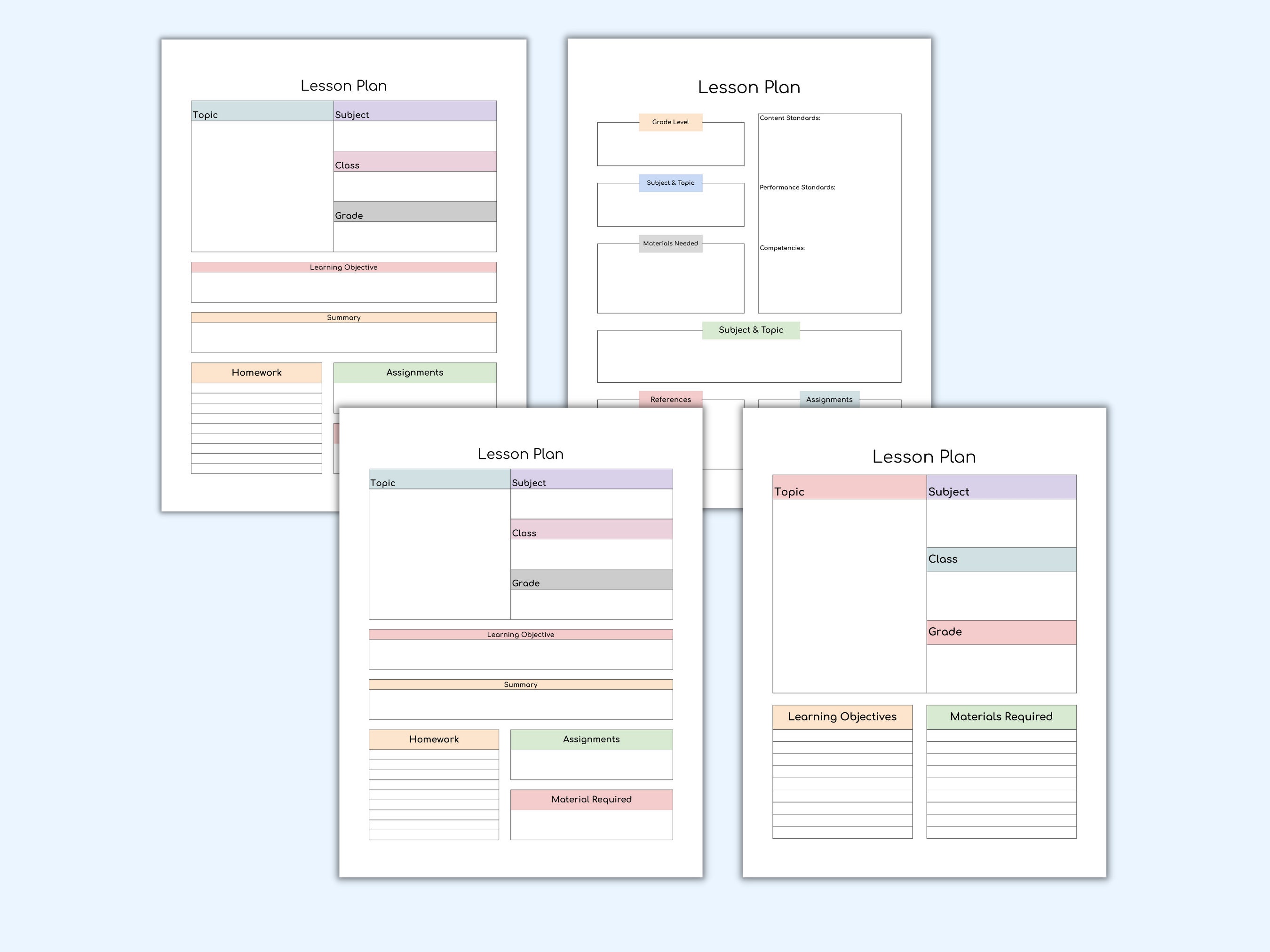 Printable Lesson Plan Template, Lesson Planner Bundle, Homeschool ...