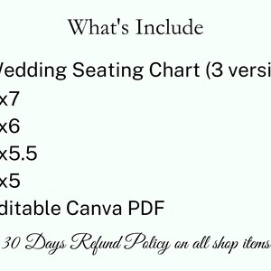 Editable Wedding Seating Chart Template, Greenery Wedding Seating Chart ...