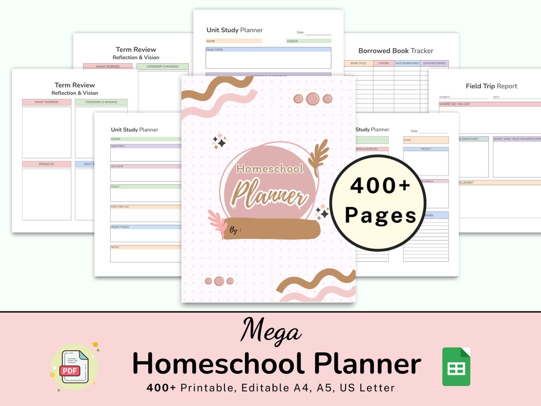Homeschool Planner Printable 2025-2026, , Weekly Lesson Plans Template ...