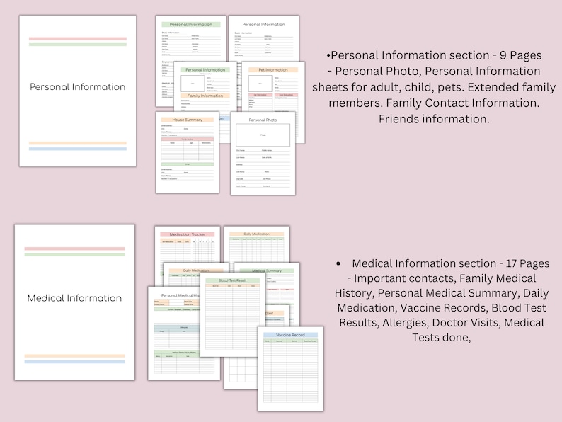 Emergency Binder Printable, Medical Binder, Just in Case of Emergency ...