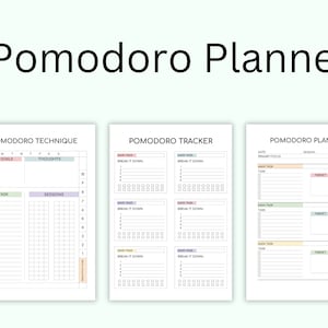 POMODORO Planner, Editable Productivity Planner A4,A5 PDF, Student ...