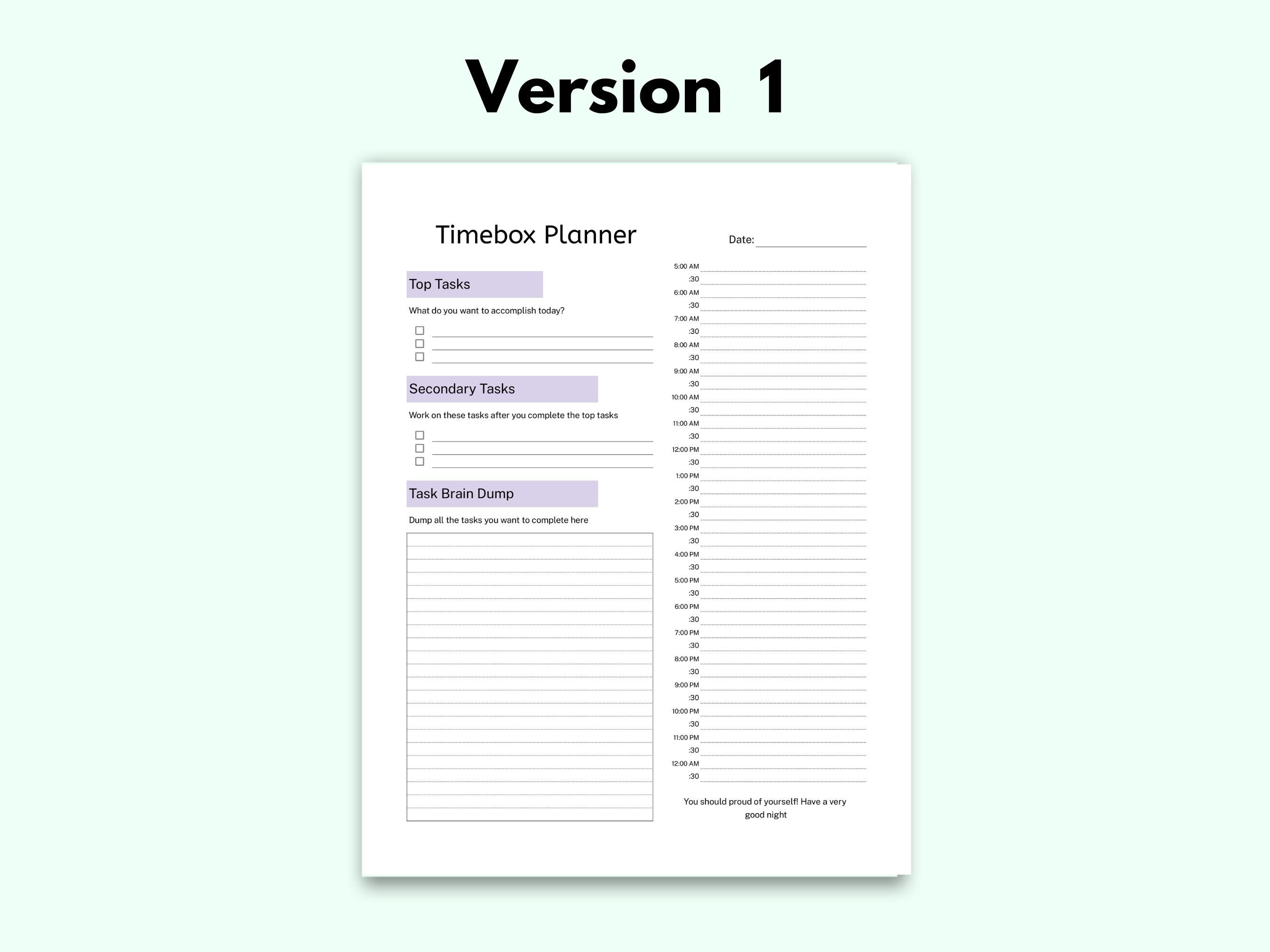Timebox Planner Printable, Time Boxing Template, Time Tracker Editable, Time Management, Hourly ...