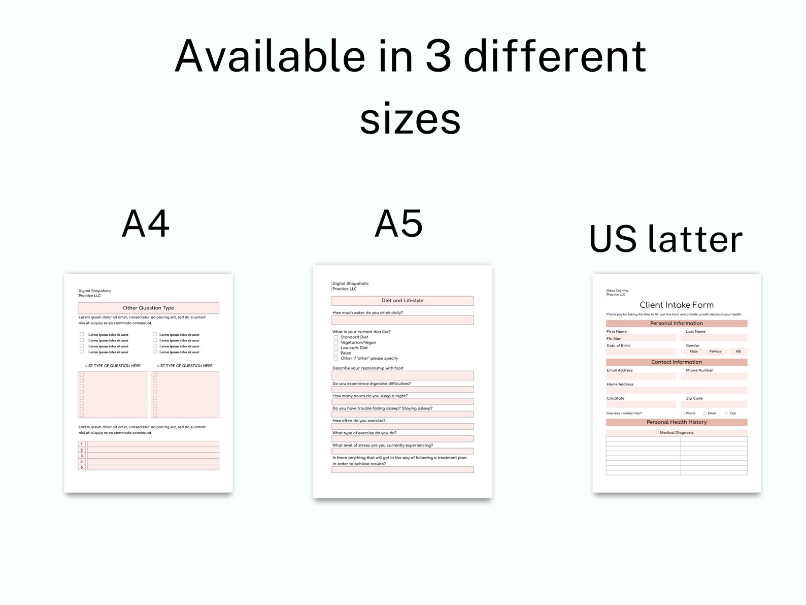 New CLIENT Intake Sheet Form Google Sheet Template, Client ...