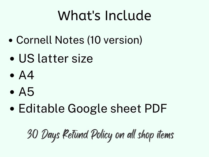 Cornell Notes Printable Bundle Pack, Cornell Notes Method, Student Note ...