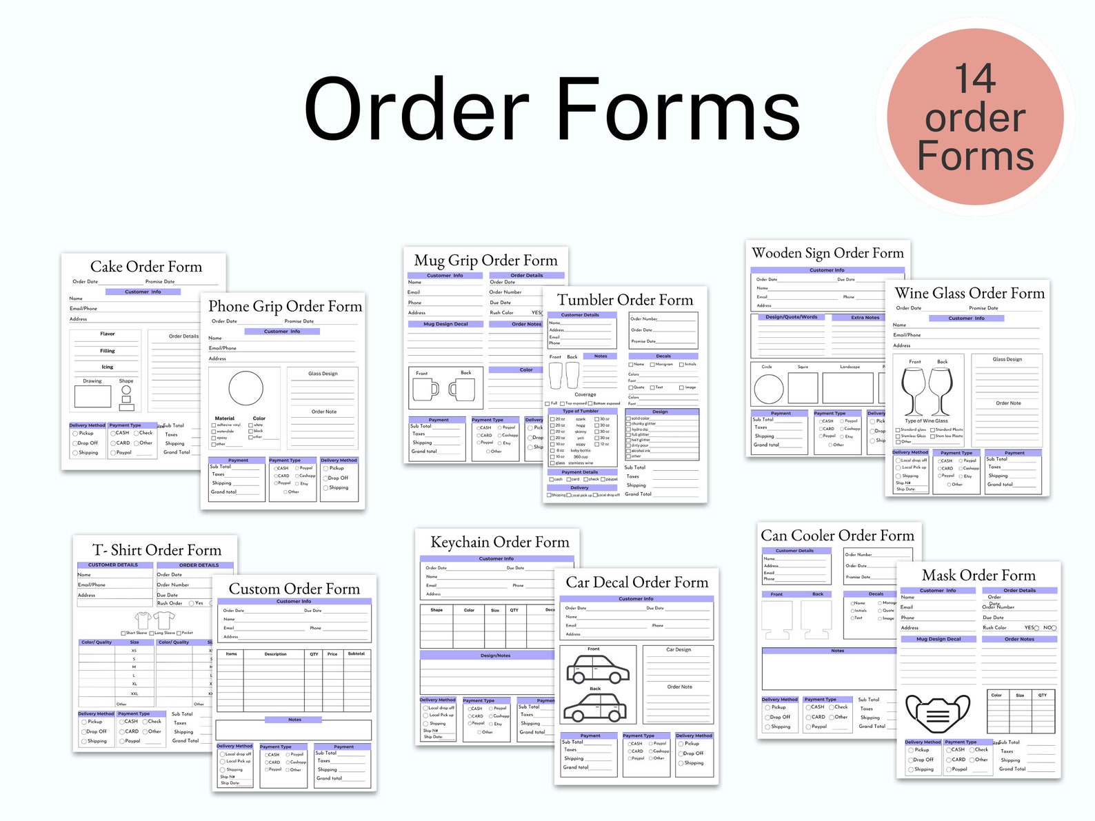Crafters Business Order Form Templates Bundle, Small Business Order ...