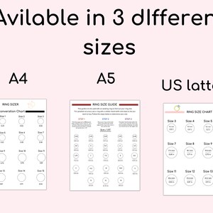Printable Ring Size Chart Template, Ring Sizer, Ring Size Finder, Ring ...