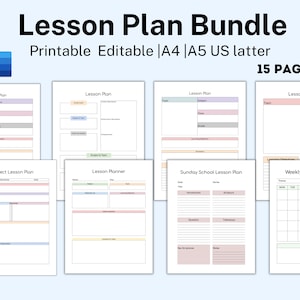 Printable Lesson Plan Template, Lesson Planner Bundle, Homeschool ...