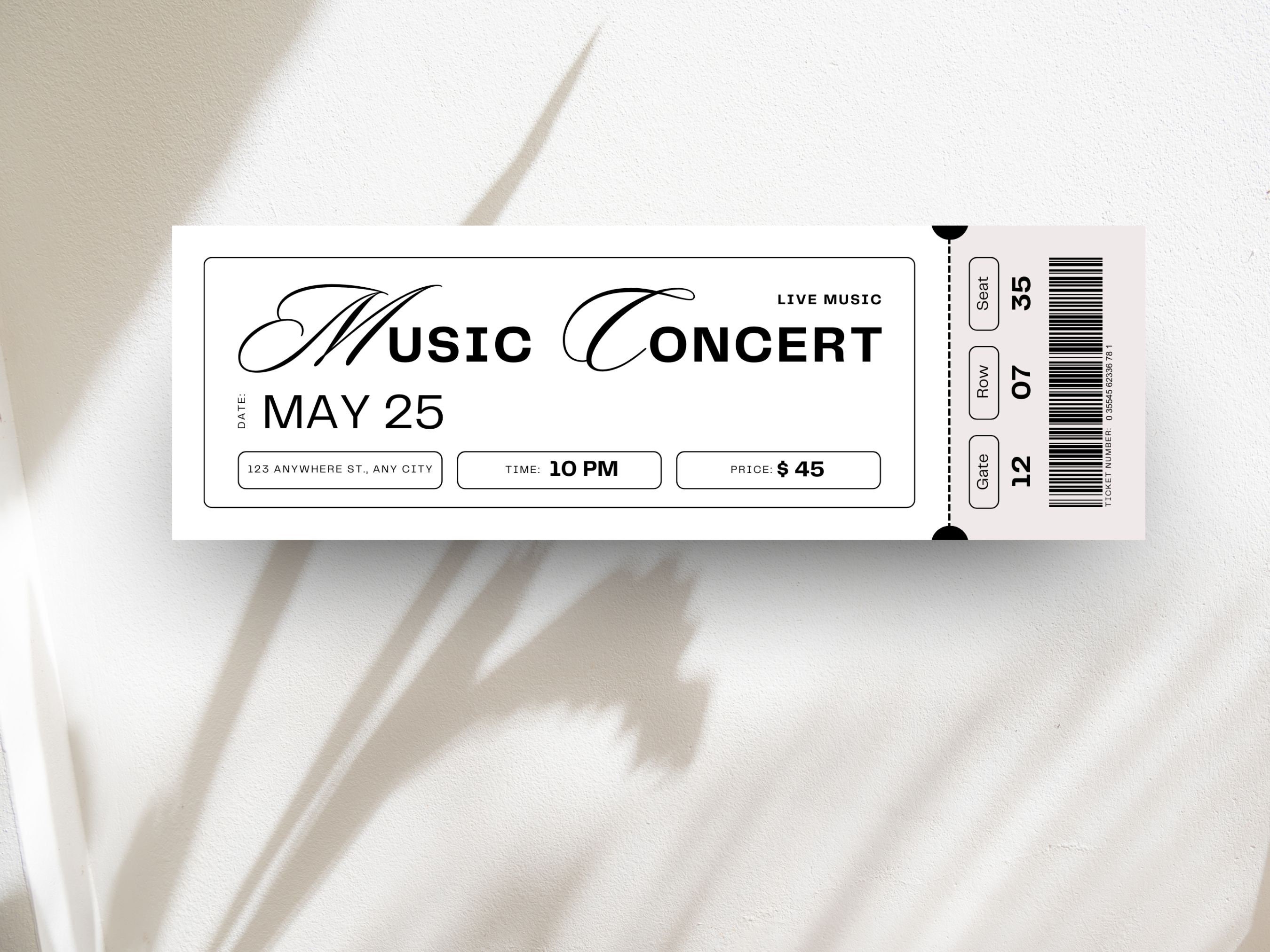 Editable Concert Ticket Canva Template, DIY Concert Ticket, Printable ...