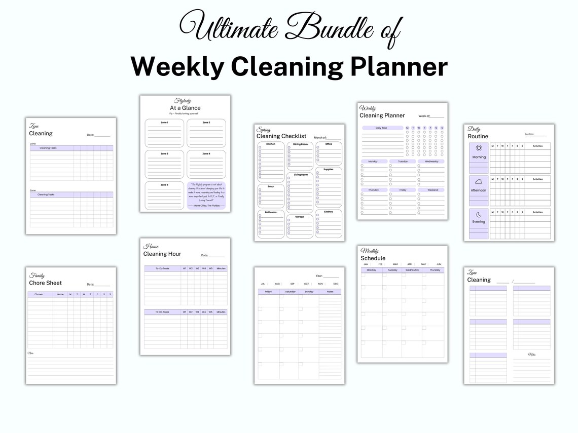 Weekly Cleaning Checklist Printable, EDITABLE Cleaning Schedule Planner ...