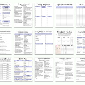 Birth Plan Checklist Printable Template Bundle, Birth Preferences ...