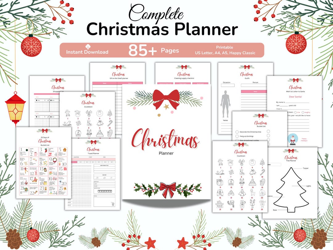 Christmas Planner Bundle Printable, Christmas Checklist, Christmas ...
