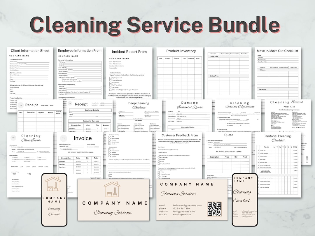Cleaning Service Proposal Forms, Cleaning Business Forms, Printable ...