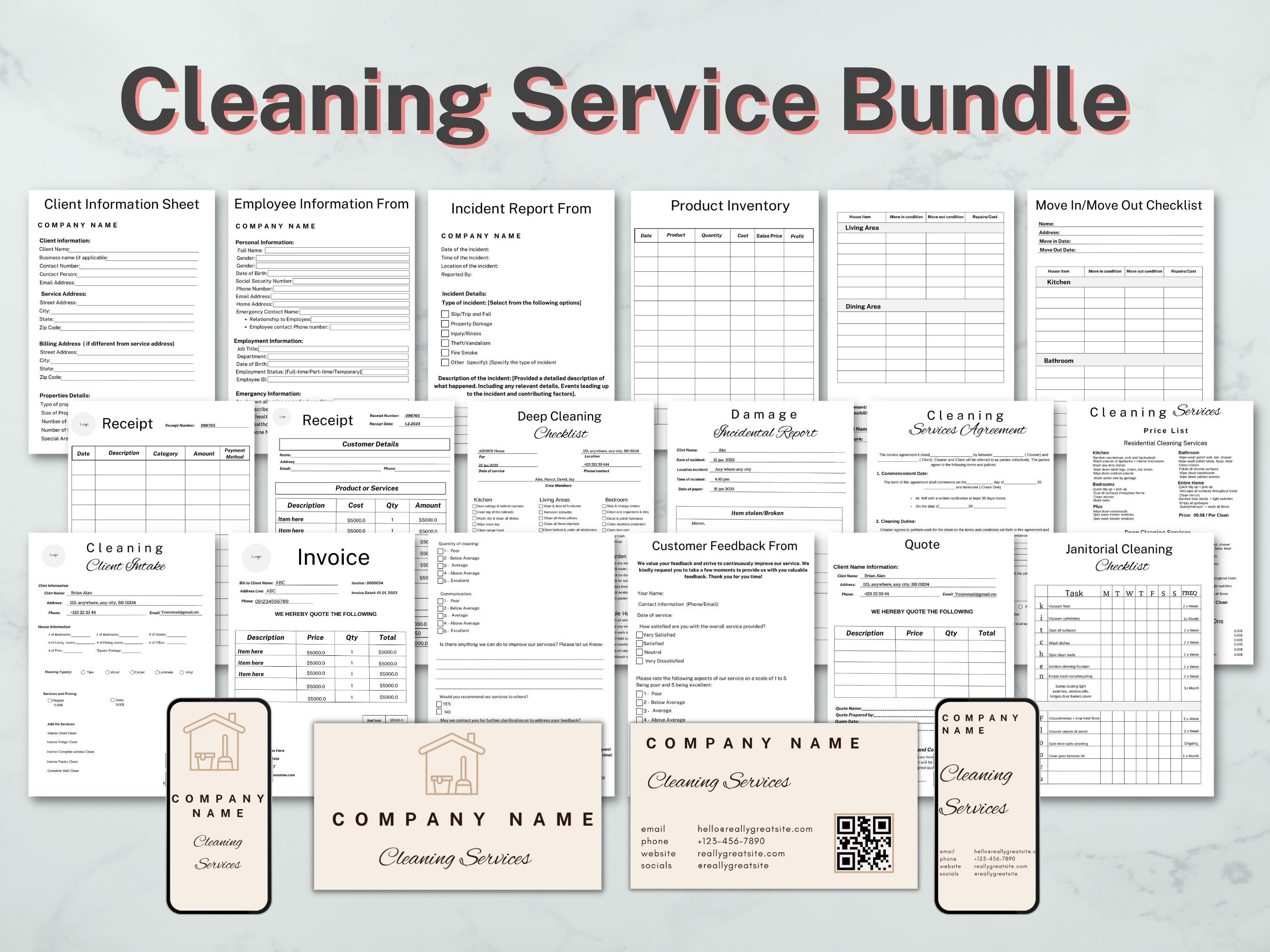 Cleaning Service Proposal Forms, Cleaning Business Forms, Printable ...