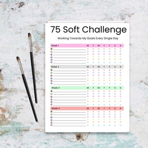Editable 75 Soft Challenge Tracker, Daily 75 Soft Challenge Journal ...