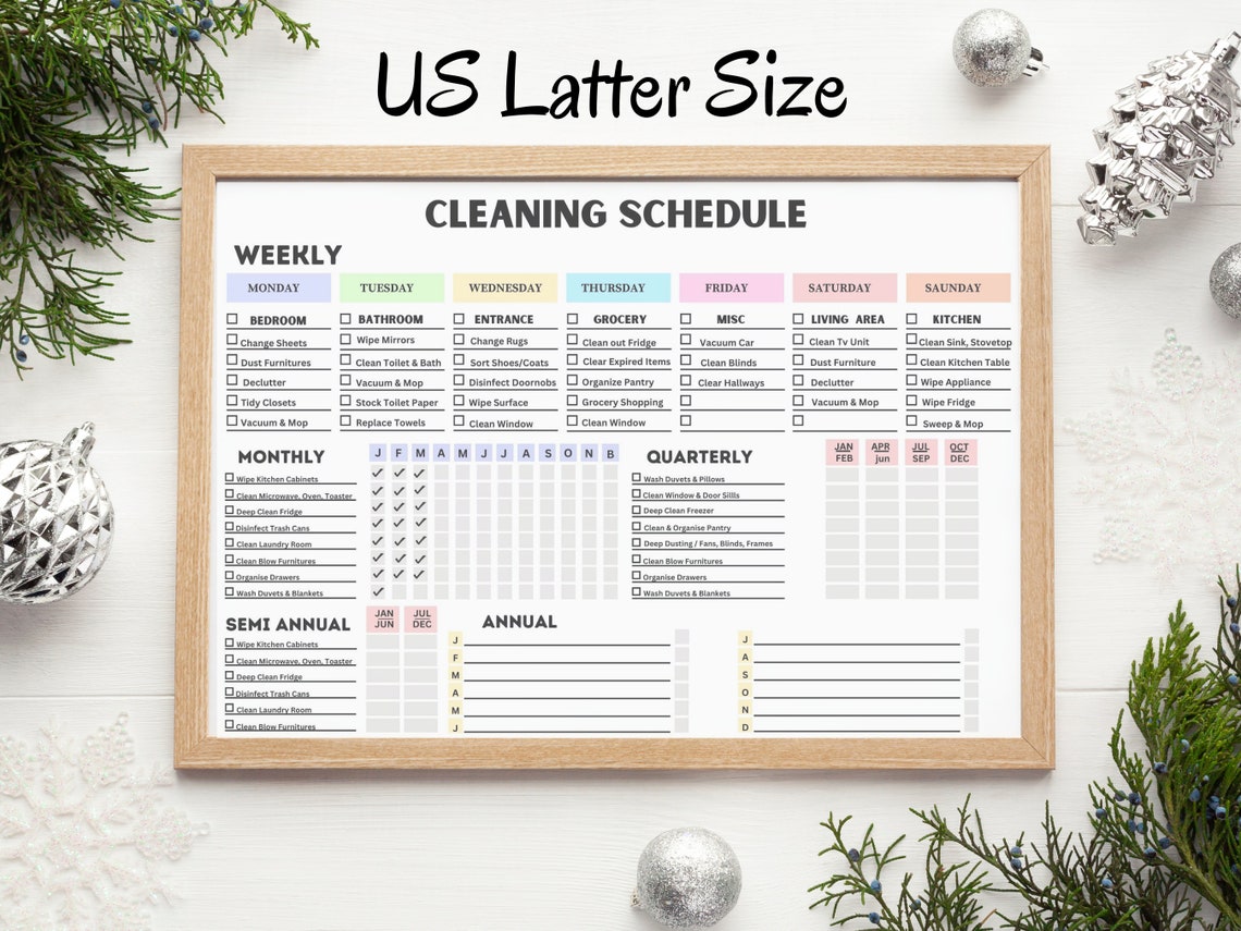 Flylady Printable Schedule, Editable Cleaning Schedule, Quarterly Check ...