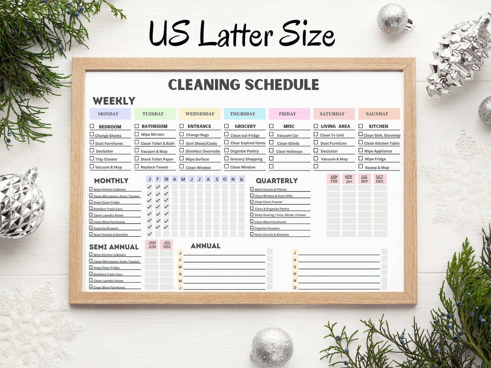 Flylady Printable Schedule, Editable Cleaning Schedule, Quarterly Check ...