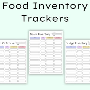 Editable Food Inventory Tracker, Kitchen Inventory, Pantry Inventory ...