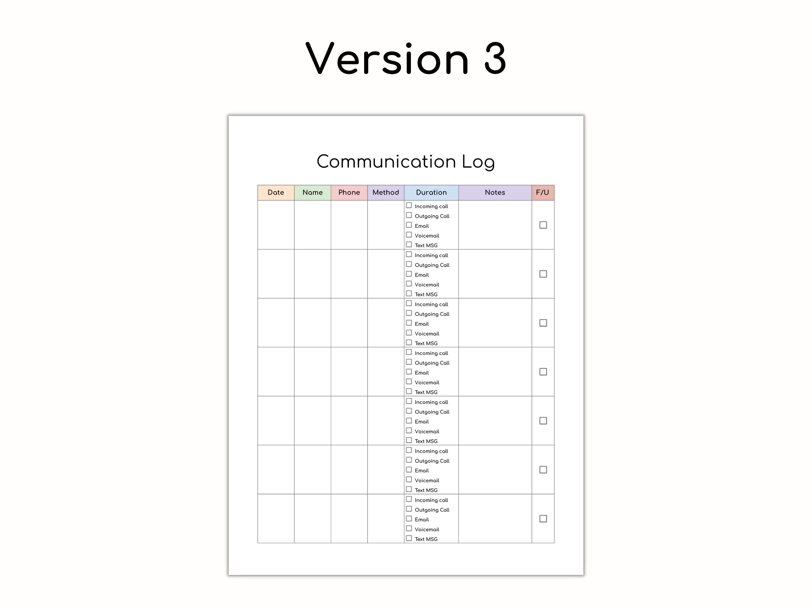 Printable Communication Log, Parent Communication Log, Call Log ...