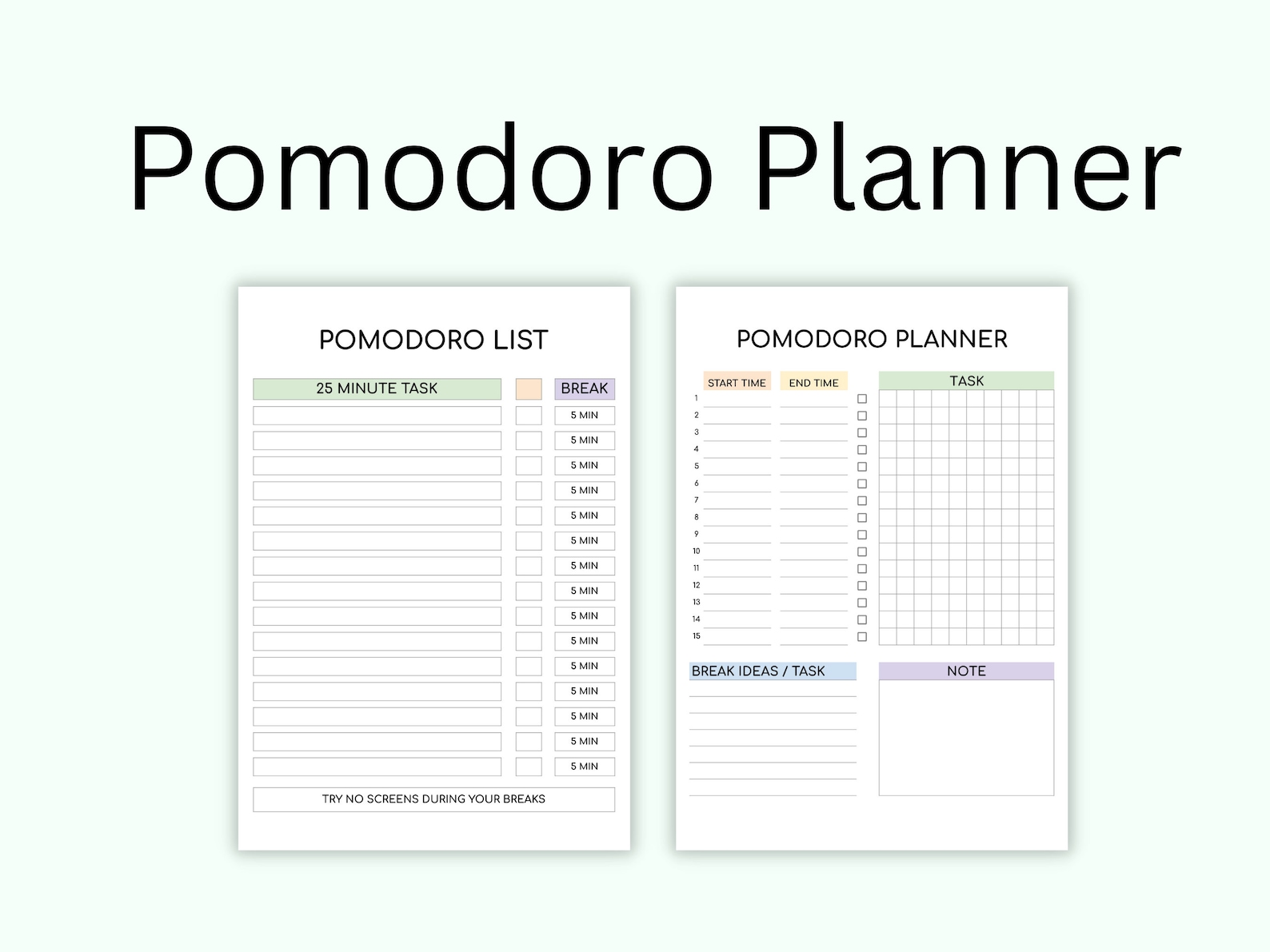 POMODORO Planner, Editable Productivity Planner A4,A5 PDF, Student ...